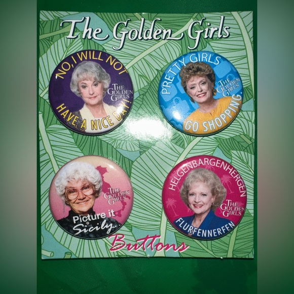 Abc Studios | Accessories | The Golden Girls Buttons Set Of 4 Abc ...